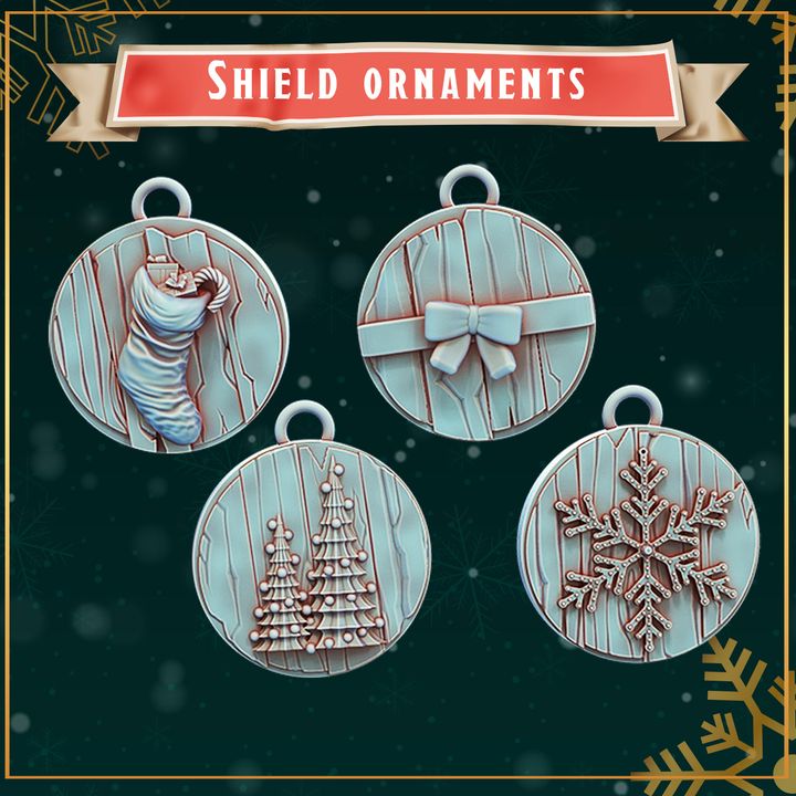 3D Printable Shield Ornaments by Crippled God Foundry